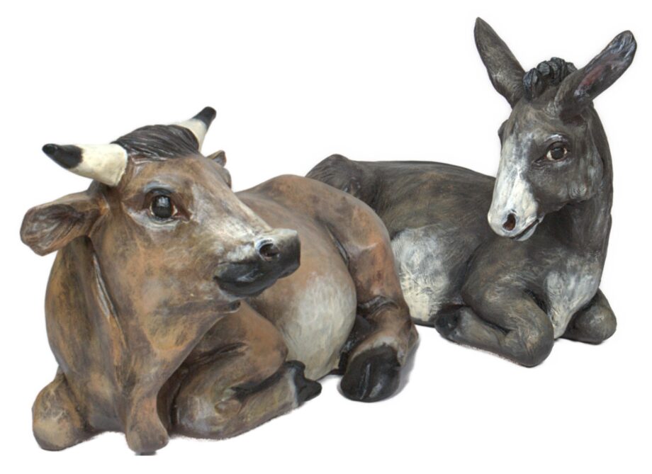 ox and donkey - nativity cm 100 / 39,4" and Laboratorio Gruppo Liturgico