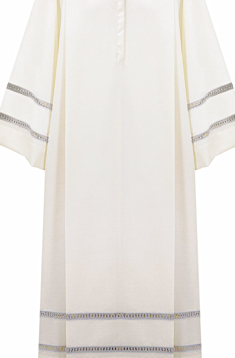 alba de lino puro bordado a mano - albas y Laboratorio Gruppo Liturgico