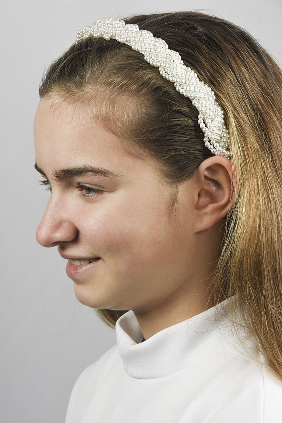 First communion pearl hair band - crown of flowers - hair band and ...