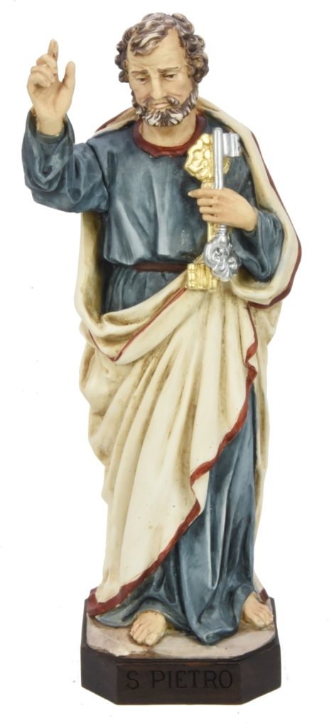 St.Peter cm 30 / 12" - Saints Peter and Paul, statues of indoor-outdoor ...
