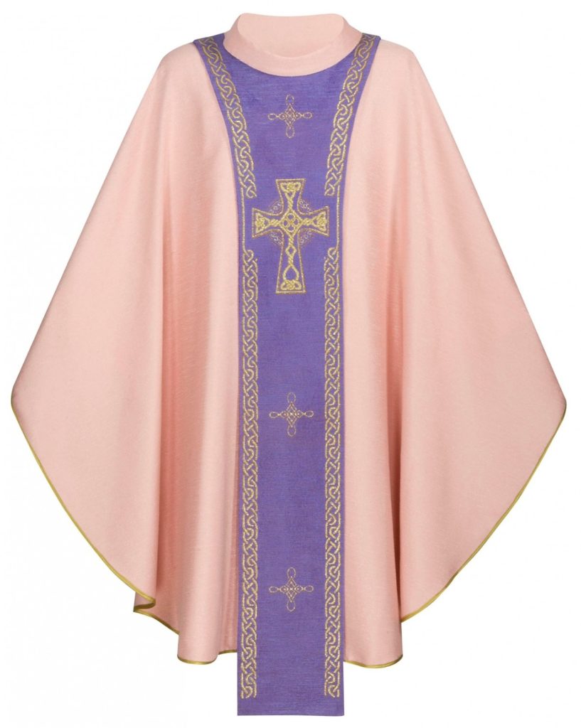 Chasuble - Advent - Gaudete, with fine crafting on a frame and ...