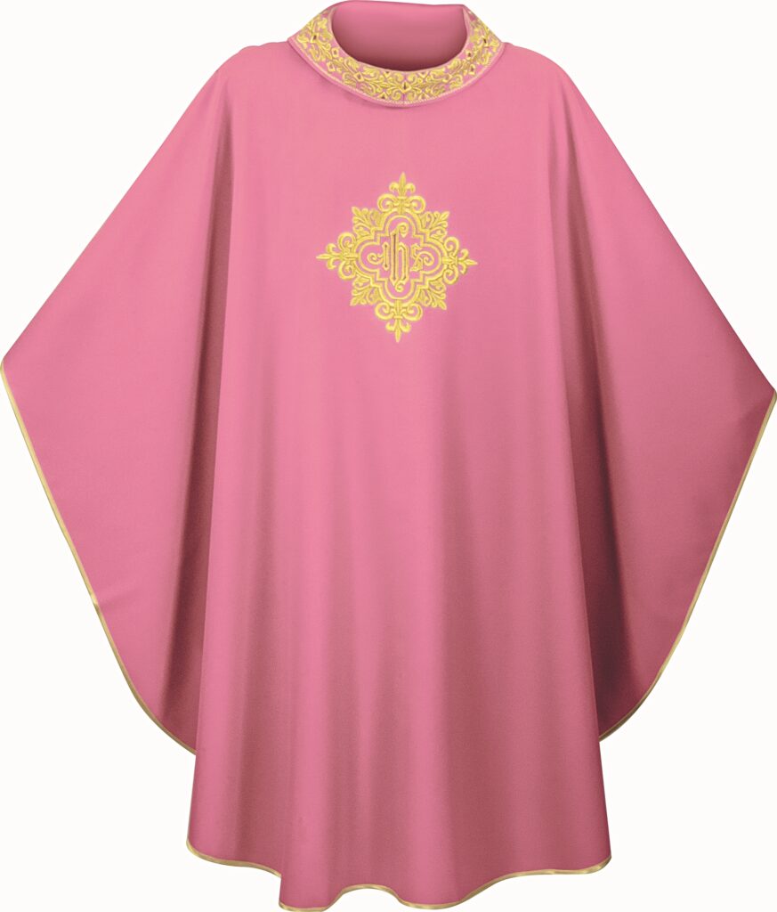 Chasuble rose color - Advent - Gaudete, with fine crafting on a frame ...