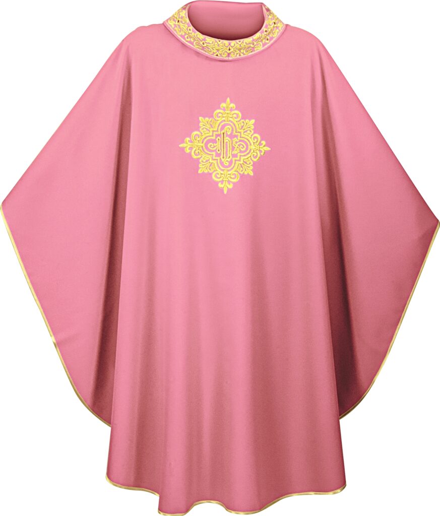 Chasuble rose color - Advent - Gaudete, with fine crafting on a frame ...