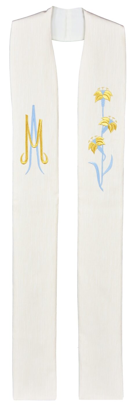 Marian stole - marian stoles, Woven by hand stole and Laboratorio ...