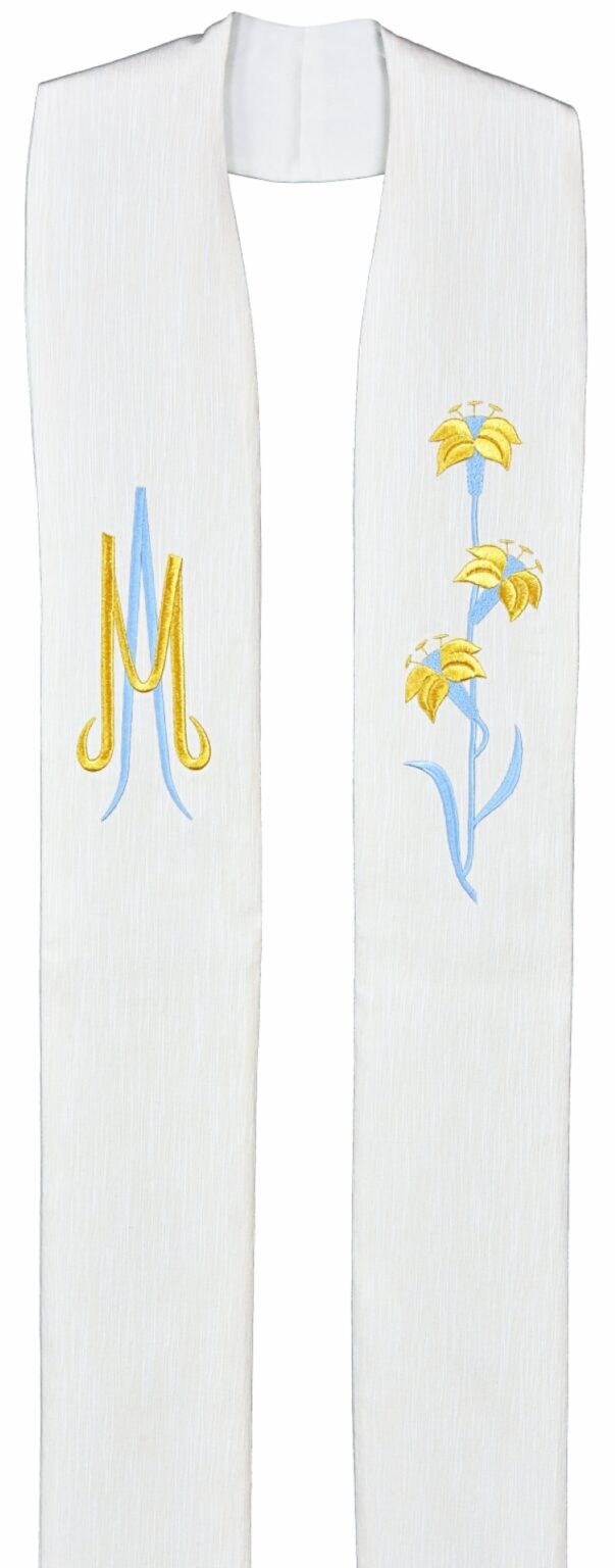 Marian stole - marian stoles, Woven by hand stole and Laboratorio ...