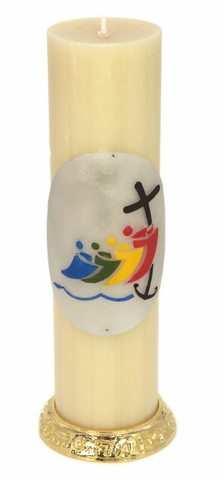 Candle complete with candlestick base - and Laboratorio Gruppo Liturgico