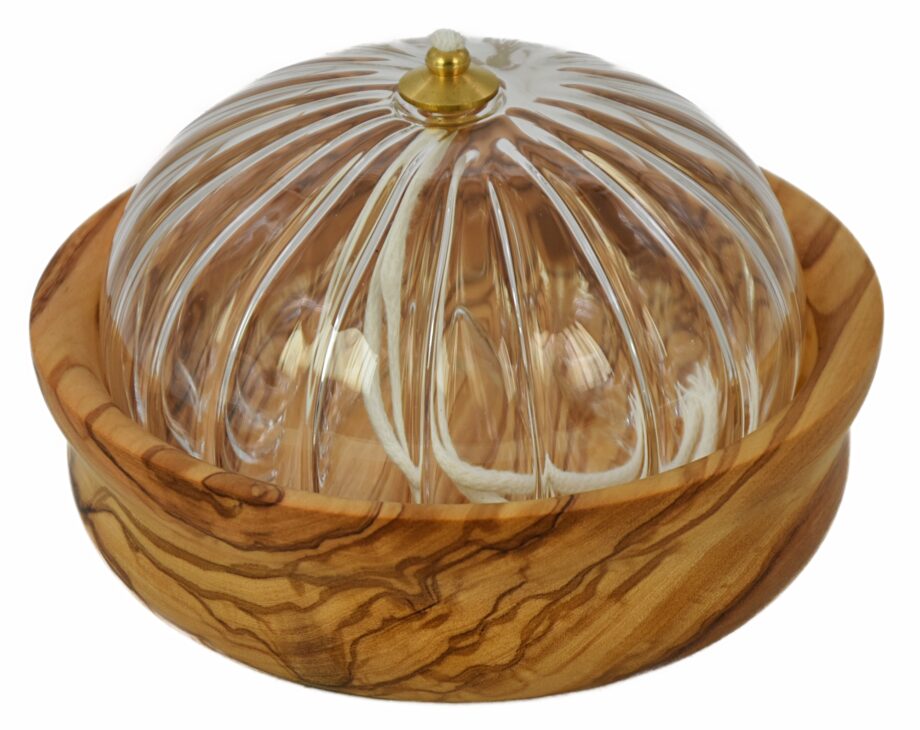 Olive wood oil lamp - Oil lamps and Laboratorio Gruppo Liturgico