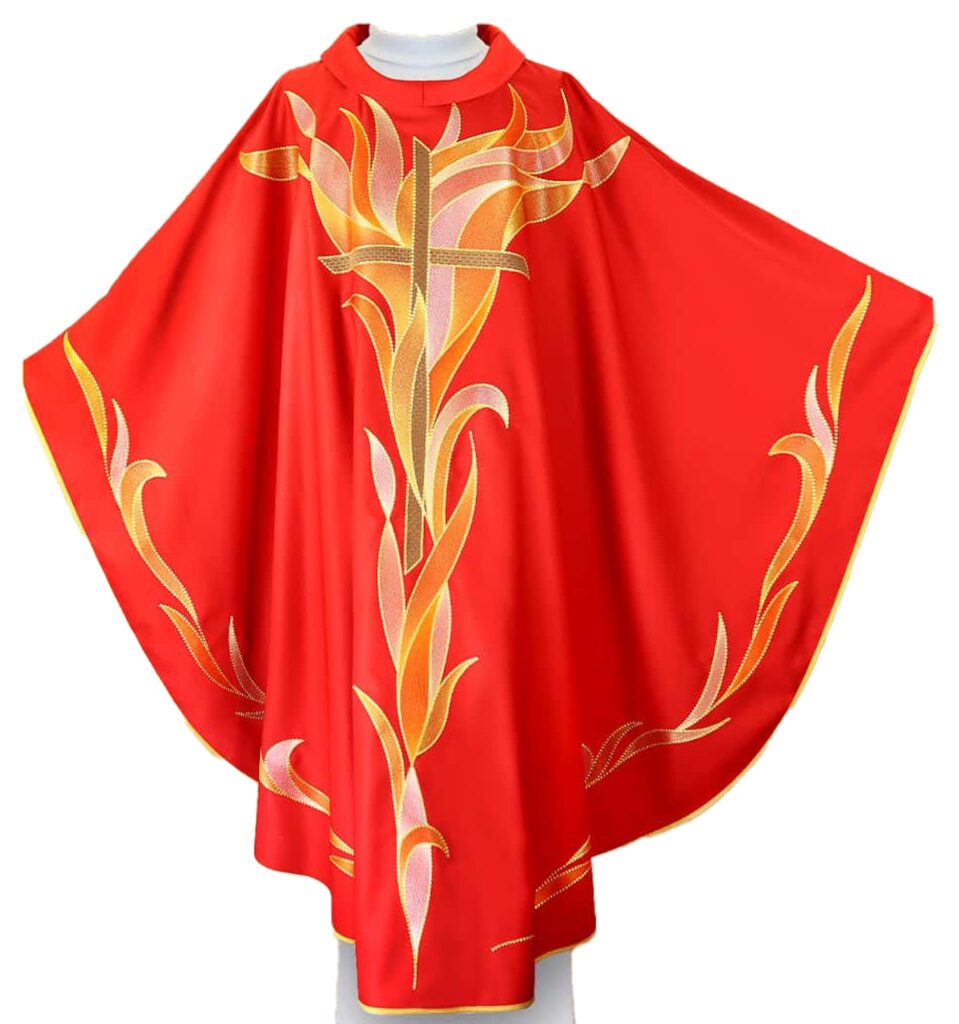 Pentecost chasuble - festive chasubles, with fine crafting on a frame ...